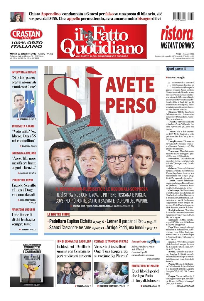 martedì 22 settembre 2020 | Il Fatto Social Club