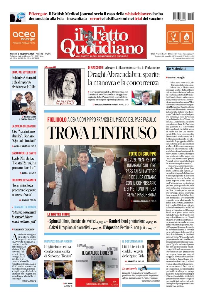 venerdì 5 novembre 2021 | Il Fatto Social Club