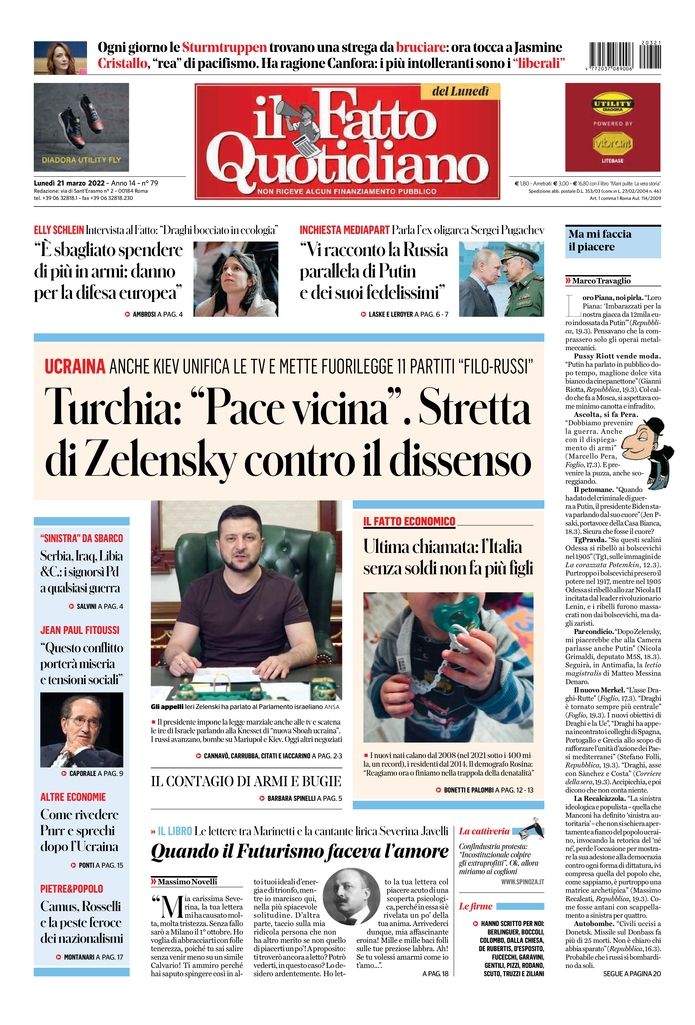 lunedì 21 marzo 2022 | Il Fatto Social Club