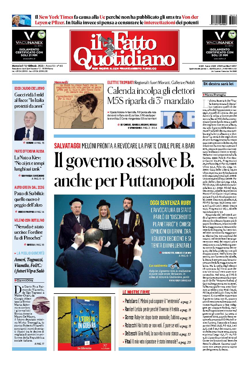 mercoledì 15 Febbraio 2023 | Il Fatto Social Club